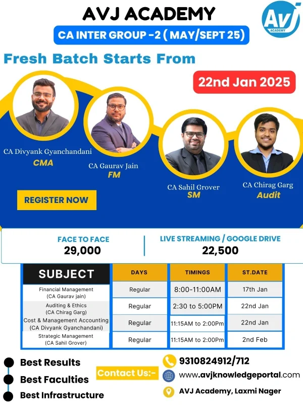 CA Inter Batches - AVJ Academy
